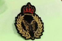 China High Class Gold Silver Metallic Crown Patch With Rhinestone On Velveteen For Jeans Jacket for sale