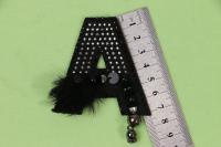 China A Shaped 3D Embroidery Patches PVC Material Multistrand Black Color for sale