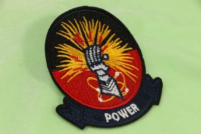 China 7.5x7cm Embroidered Fabric Cloth 3D Patch POWER Typeface for sale