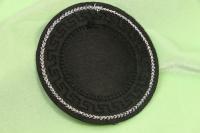 China 3D Black Medusa Circle Patch Silver Metallic Embroidery Sequins PU Puff Patch For T Shirt Pants Shoes for sale