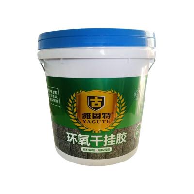 China AB Epoxy Dry Hanging Adhesive 18kg Barrel for Marble Granite Stone Installation with 12 Month Shelf Life for sale