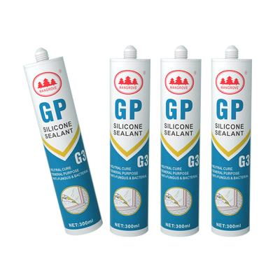 China Weather Resistant Clear Acid Silicone Sealant Glass Glue for Window Door 300ml for sale