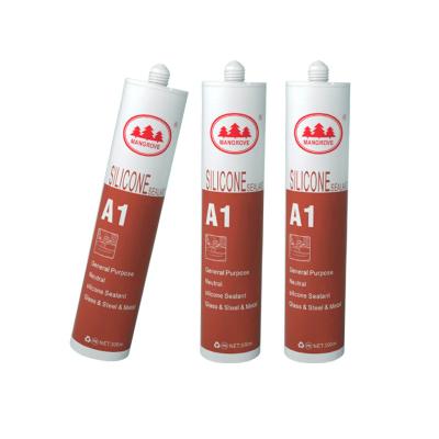 China Acidic Silicone Sealant Glass Glue Gray Black White Transparent 300ml UV Resistant for sale