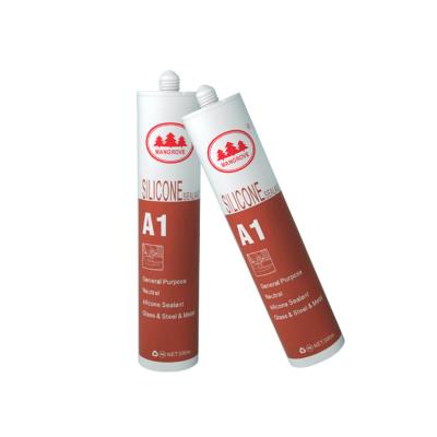 China Weather Resistant Acetic Acid Silicone Sealant Black 300ml for Construction Glass Installation for sale