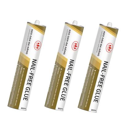 China Universal Nail-Free Adhesive High Viscosity 40,000 sqm Factory 30,000 Daily Output for Metal Mirrors Baseboards for sale