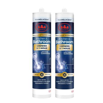 China Transparent Silicone Sealant for Kitchen Bathroom Waterproofing Fast Drying 0.7h Tack Free Time for sale