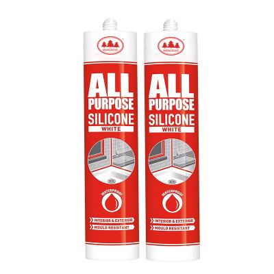 China All Purpose Silicone Sealant 480g White Waterproof Weatherproof for Interior Exterior Curtain Walls for sale