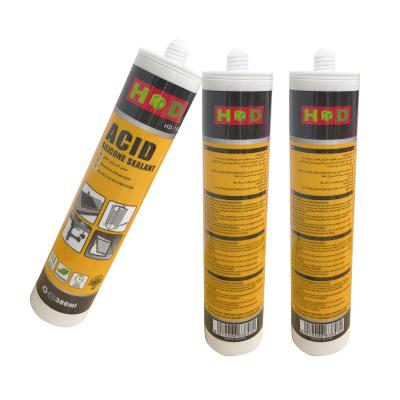 China HONGSHUYE Acid Silicone Sealant G2 300ml Acetic Cure Silicone Polymer Caulk for sale