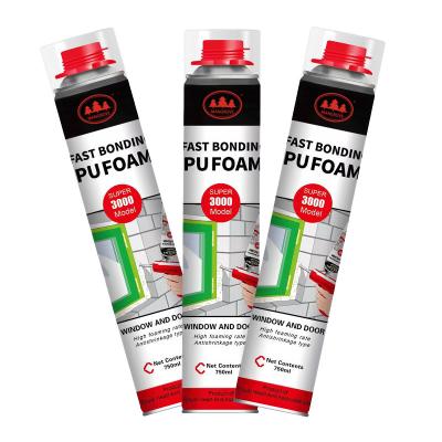 China HUANGSHIKANG Polyurethane Foam Sealant 750ml White Expanding Foam for Gap Filling Insulation for sale