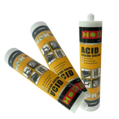 China HONGSHUYE G2 Acid Silicone Sealant 300ml Acetic Cure Glazing Silicone for Wood Door Mirror Glass for sale