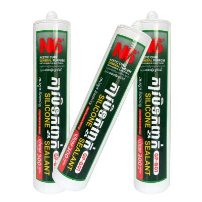 China White Clear Waterproof Acetoxy Silicone Sealant 300ml for Bathroom Glass Installation for sale