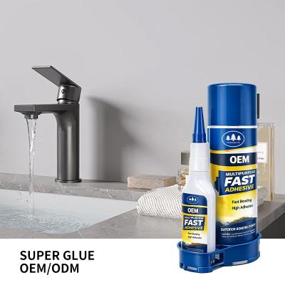 China Super Fast Dry Glue MDF Activator Kit Cyanoacrylate Wood Acrylic Ethyl Sealant Spray 20ml Instant Bonding Adhesive for sale