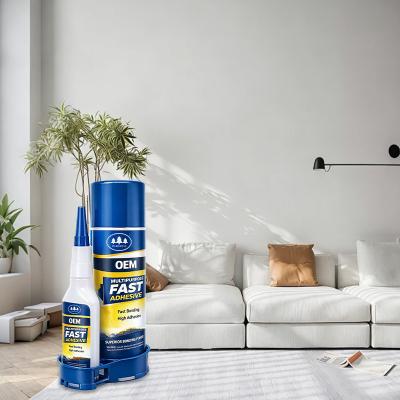 China Two Component Cyanoacrylate Instant Glue 400ml 100g Spray Activator Super Fast Curing Adhesive for sale