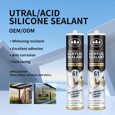China Neutral Silicone Sealant Adhesive Mildew Resistant Caulk for Bathroom Water Basin 300ml for sale