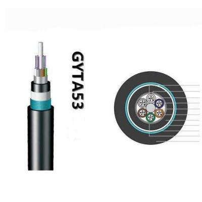 China GYTA53 Direct Buried Steel Tape Armored 12 96 Core Fiber Optic Cable Price Per Meter for sale