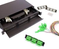China FTTH 12-24 Core SC/FC/ST/LC Rack Mount Splicing Fiber Optic Patch Panel for sale