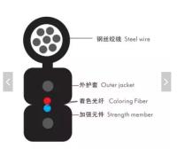 China Indoor Outdoor 1 2 4core FTTH Drop Cable GJYXCH Singlemode Fiber Optic Cable for sale