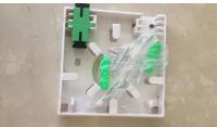 China Wall Mounted 86x86mm Mini 2 Core FTTH Fiber Optic Termination Box ABS for sale