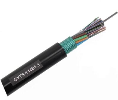 China GYTS Armored Fiber Optic Cable 2-144 Cores Single Mode G652D PE Jacket for sale