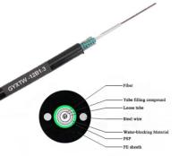 China GYXTW 2-12 Cores Outdoor Fiber Optic Cable 8.6mm Diameter 1500N Tensile for sale