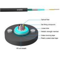China GYXTW G652D 2-24 Core Armoured Aerial Fiber Optic Cable Single Mode 8.0mm PE for sale
