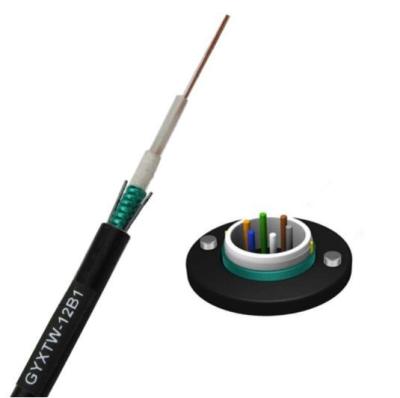 China GYXTW G652D 2-24 Core Armoured Aerial Fiber Optic Cable Single Mode 8.0mm PE for sale