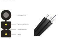 China Indoor Outdoor G657A1 G657A2 1 Core 2 Core 4 Core FTTH Fiber Optic Cable for sale