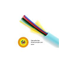 China GJFJV-X MM OM3 Distribution Tight Buffer Aqua Fiber Optic Cable for sale