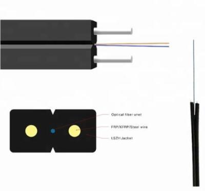 China FTTH Singlemode FRPKFRP Steel Strength Member Fiber Optic Cable for sale