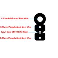 China 2 Core Figure 8 Self Supporting FTTX Aerial Fiber Optic Drop Cable G657A1 5.2mm for sale