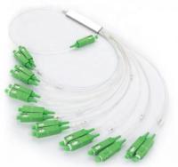 China SC APC 1x8 Steel Tube Fiber Optic PLC Splitter 1260-1650nm Low Insertion Loss for sale