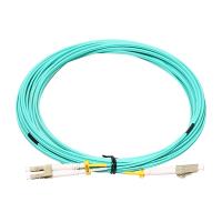 China Duplex Multimode OM4 2 Meters 50/125 LC Fiber Optic Patch Cord for sale