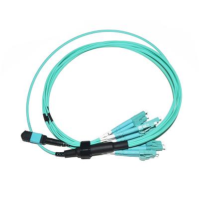 China MPO to LC Breakout Cable 12 24 Cores Fanout MPO Fanout Cable for Data Center for sale