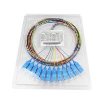 China FOC 8 12 Fiber Ribbon Pigtail SC LC APC UPC Single Mode 0.9mm 2.0mm 3.0mm for sale