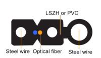 China FTTH Drop Cable 1 Core 2 Core Outdoor Indoor Fiber Optic Cable with Messenger 2.0mm 3.0mm for sale