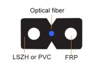 China FTTH Drop Cable 1 Core 2 Core Outdoor Indoor Fiber Optic Cable with Messenger 2.0mm 3.0mm for sale