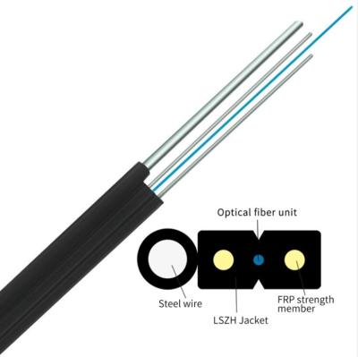 China Indoor FTTH Fiber Optic Drop Cable 2 to 24 Core Single Mode G657A2 LSZH Jacket for sale