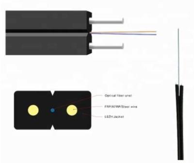 China FTTH Singldemode FRP KFRP Steel Strength Member Fiber Optic Cable for sale