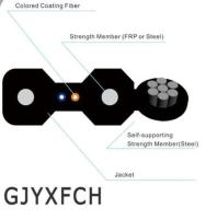 China GJYXFCH 1 Core 2 Core SM Self Supporting FTTH Drop Fiber Optic Cable for sale