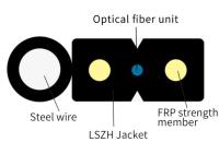 China 2 4 6 8 12 16 24 Core Single Mode Outdoor FTTH Drop Wire for sale