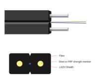 China Single Mode FTTH Fiber Drop Cable 2 4 6 8 12 16 24 Core for sale
