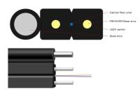 China 2 4 6 8 10 12 Core Indoor Outdoor Micro FTTH Drop Cable for sale