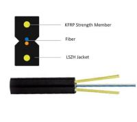China Self Supporting Bow Type 2 Core FTTH Fiber Optic Cable GJXFH 5.2mm LSZH for sale