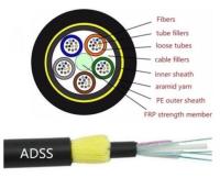 China ADSS G652D Fiber Optic Cable 48 96 244 Core 100m to 800m Span Outdoor Aerial for sale