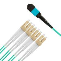 China 12 Core MPO to LC Fanout Patch Cord 2.0mm MTP Breakout Cable Fiber Optic Jumper for sale