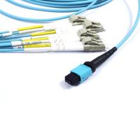 China 12 Core MPO to LC Fanout Patch Cord 2.0mm MTP Breakout Cable Fiber Optic Jumper for sale