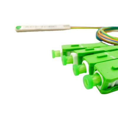 China SC APC UPC 1x8 Fiber Optic PLC Splitter Mini Tube Type 1m Length for sale