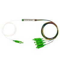 China SC APC UPC 1x8 Fiber Optic PLC Splitter Mini Tube Type 1m Length for sale