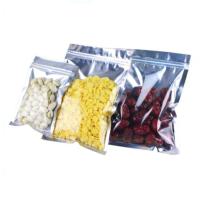 China FDA Three Side Seal Pouch Clear Front Silver Mylar Aluminum Foil  Bag for sale
