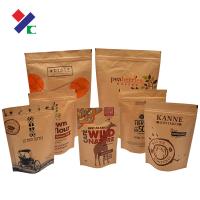 China Doypack Brown Kraft Paper Stand Up Bags Gravure Printing With Zipper for sale